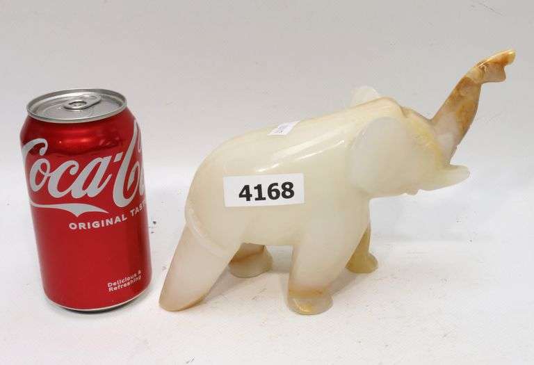 Carved Onyx Elephant Sculpture - Dixon's Auction at Crumpton