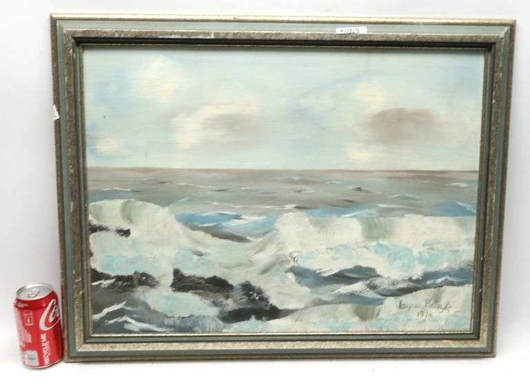 MCM Coastal Landscape Painting, Signed Lower Right - Dixon's Auction at ...