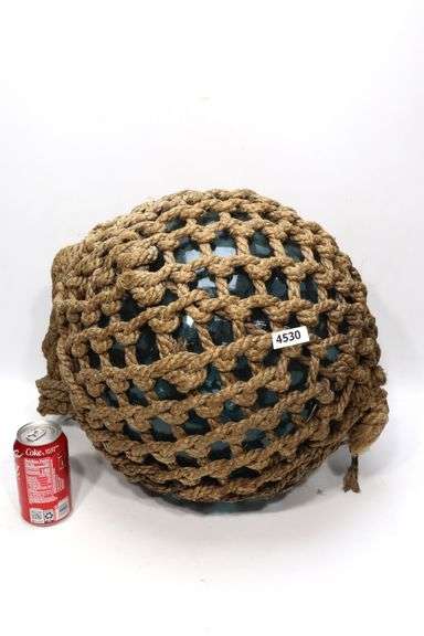 Glass Nautical Float with Woven Rope Cover - Dixon's Auction at Crumpton