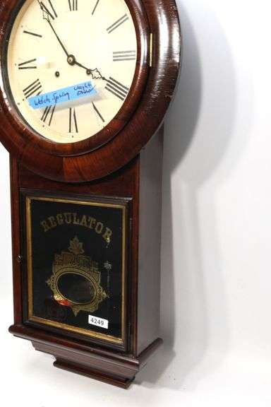 Antique Welch Spring Weight Driven Regulator Clock - Dixon's Auction at ...
