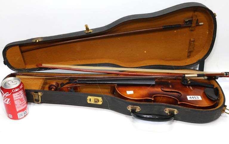 Vintage Stradivarius Copy Violin with 3 Bows & Case - Dixon's Auction ...