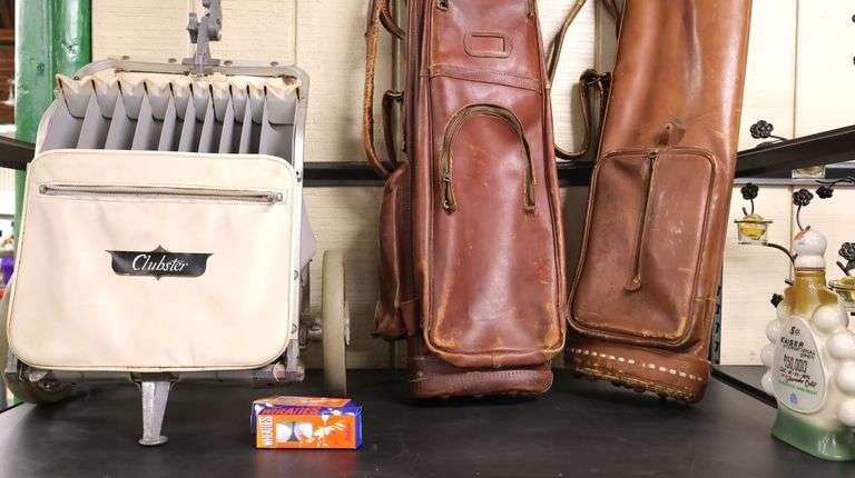 Vintage Golf Bags & Clubster Caddie, Decanter Etc. - Dixon's Auction at ...