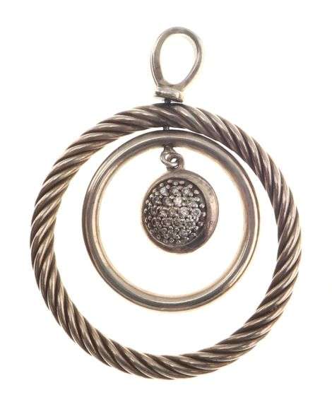 David Yurman Sterling Silver Pendant with Bag - Dixon's Auction at Crumpton