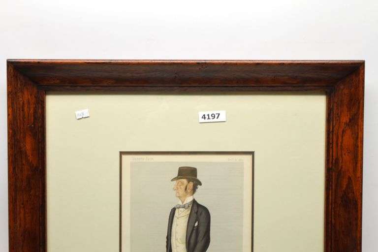 Framed Antique Vanity Fair Print - Dixon's Auction at Crumpton