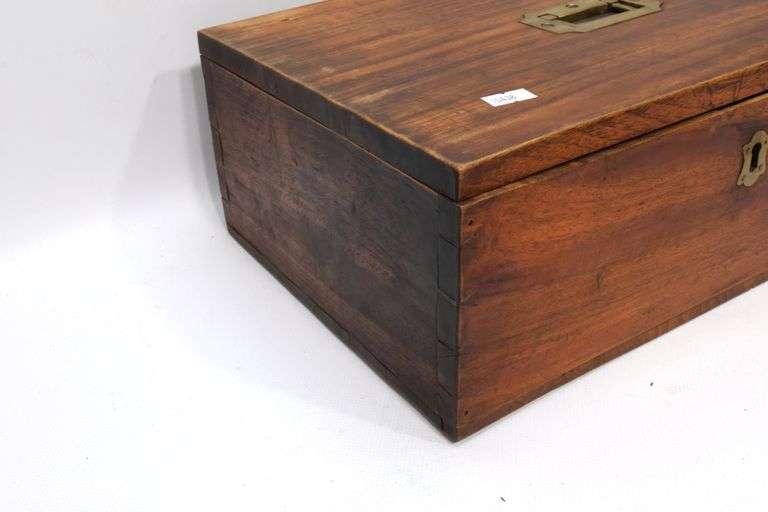 Antique Campaign Style Lock Box - Dixon's Auction at Crumpton