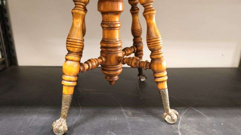 Antique Ball & Claw Piano Stool with Missing Stretcher & Loose Leg ...