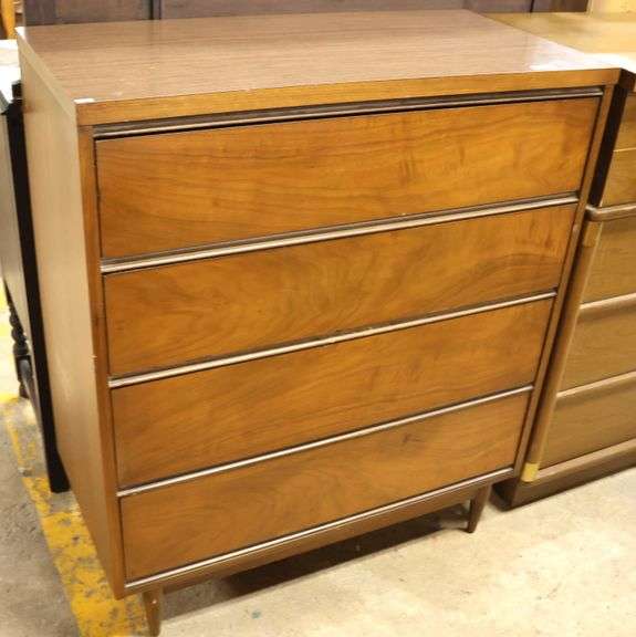 MCM Walnut Chest with Laminate Top, Minor Chips - Dixon's Auction at ...