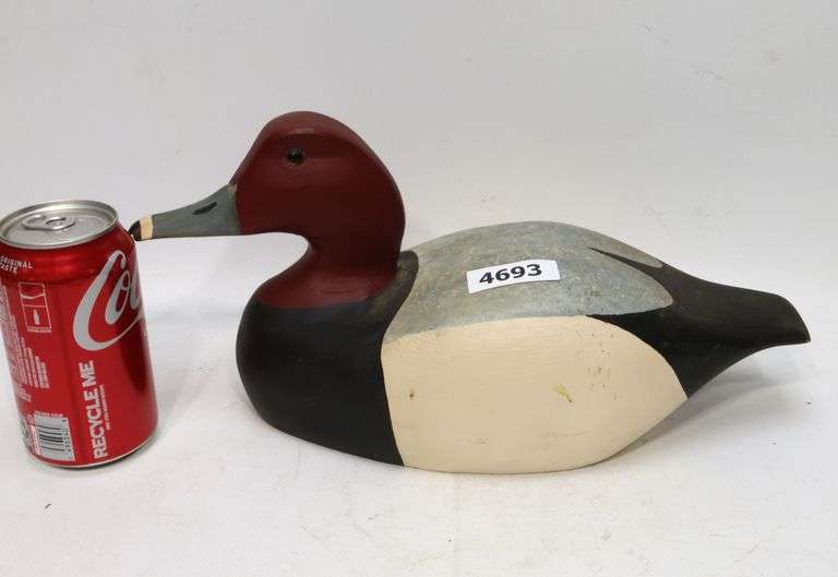 Cliff Simms Rock Hall MD 1990 Redhead Duck Decoy - Dixon's Auction at ...