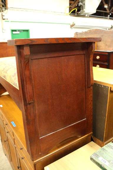 Mission Style Oak Window Seat - Dixon's Auction at Crumpton