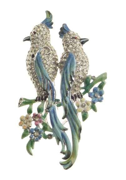 Vintage Coro Duette Parrot Pin (Missing 3 Rhinestones) - Dixon's ...