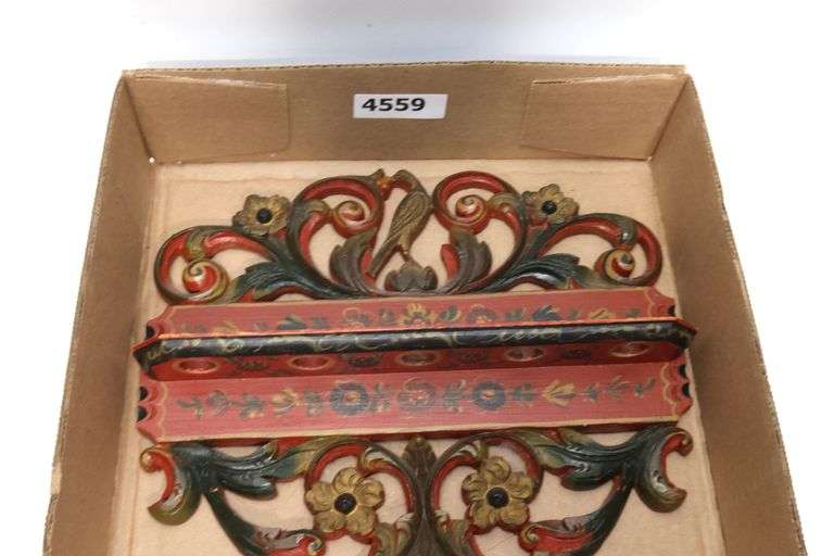 Antique Folk Art Carved and Painted Pipe Rack with 4 Pipes - Dixon's ...