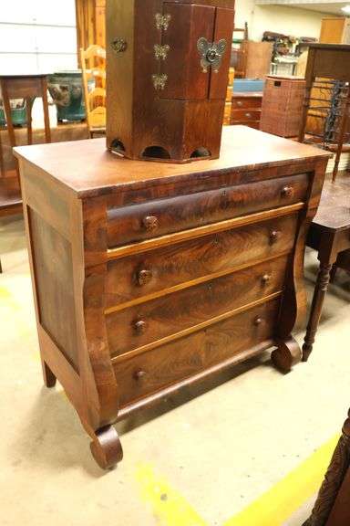 Empire Mahogany Chest with Star Inlaid Knobs - Dixon's Auction at Crumpton