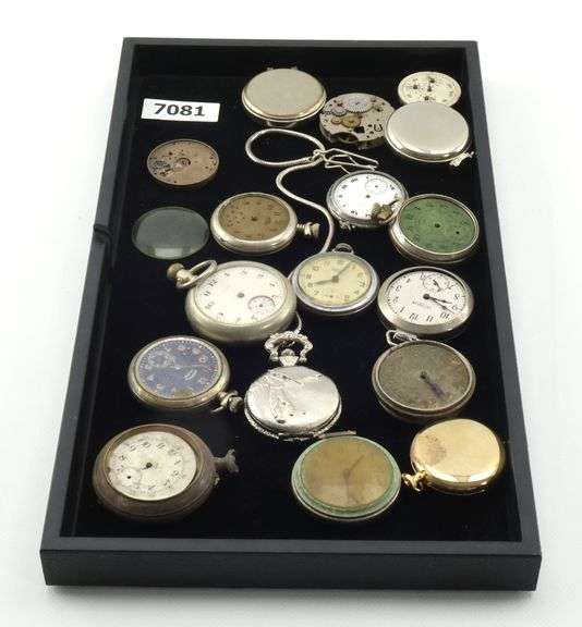 Tray Lot of Pocket Watches & Movements - Dixon's Auction at Crumpton