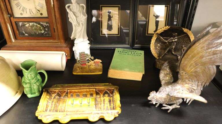 Lot Antique Clocks, Mccormick Hard Hat, San Francisco Pottery Ashtray ...