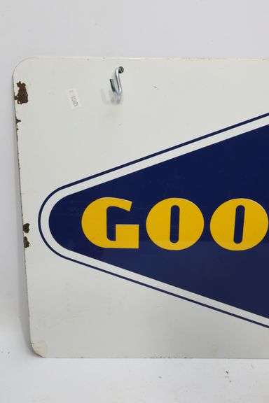 Vintage Goodyear Tires Metal Sign with Bracket - Dixon's Auction at ...
