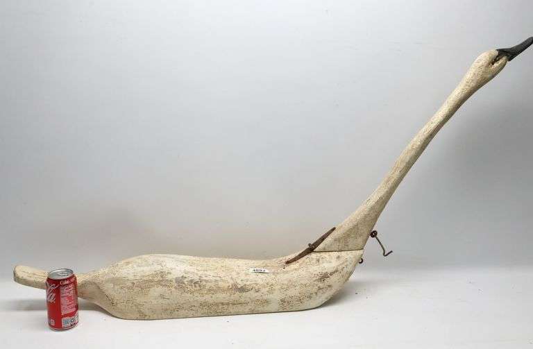 Folk Art Hinge Neck Swan Decoy - Dixon's Auction at Crumpton