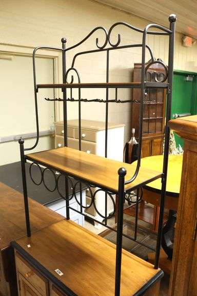 Modern Whimsical Painted Baker's Rack - Dixon's Auction at Crumpton
