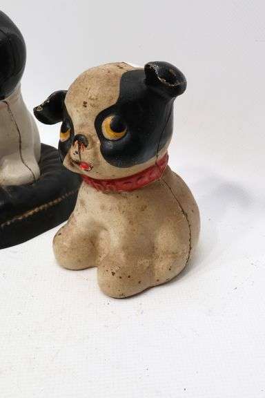 (2) Vintage Cast Iron Hubley Pup Still Banks - Dixon's Auction at Crumpton