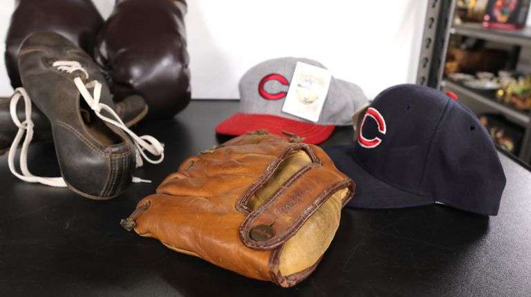 Lot Vintage Sporting Goods, Boxing Gloves, Cleats, Baseball Glove ...