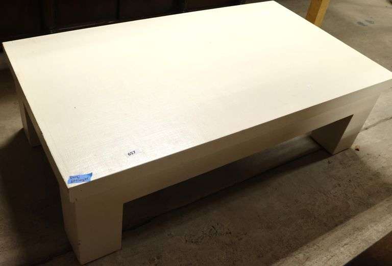 Carl Springer MCM Style White Coffee Table - Dixon's Auction at Crumpton