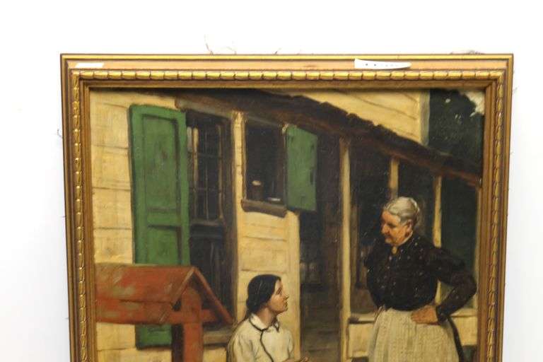 William Hurd Lawrence Oil on Canvas Genre Painting - Dixon's Auction at ...