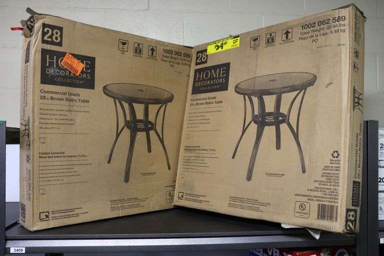 Damaged New: Pair of Home Decoratives 28" Bistro Tables, [As-Is, New in ...