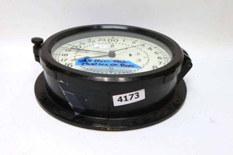 Antique Chelsea Clock Co. US Government 24 Hour Dial Ship's Clock ...