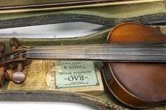 Antique Violin with 2 Bows and Case Label Reads Model Antonius Stradivarius Cremonenfis Faciebat ...
