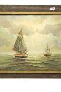 Austin "Artie" Vincent Mckenzie Rhode Island Oil on Canvas Ship ...