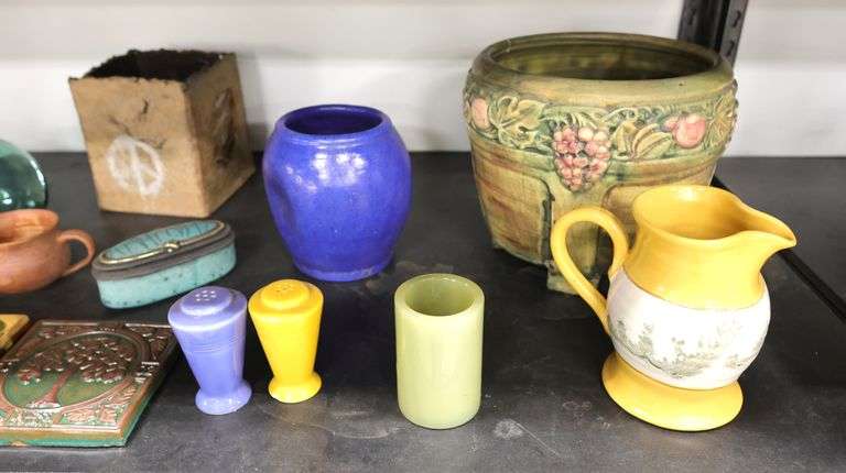 Lot of Art Pottery Tiles, Weller Planter (As-Is), Sampson Pottery ...
