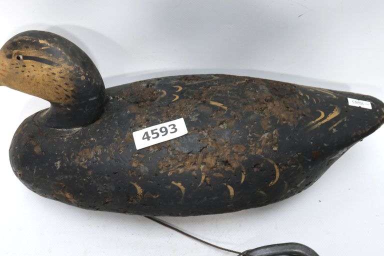 Vintage Corking Black Duck Decoy - Dixon's Auction at Crumpton