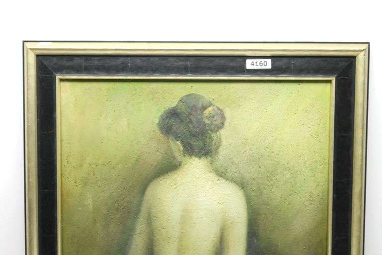 MCM Nude Painting Signed W. Foster - Dixon's Auction at Crumpton