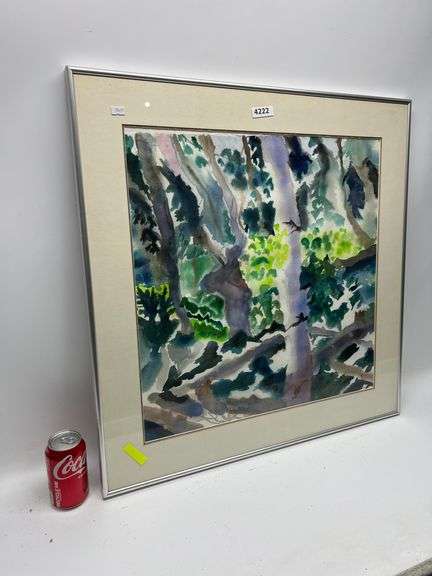 Modernist Watercolor Landscape Painting, Signed Lower Right - Dixon's ...