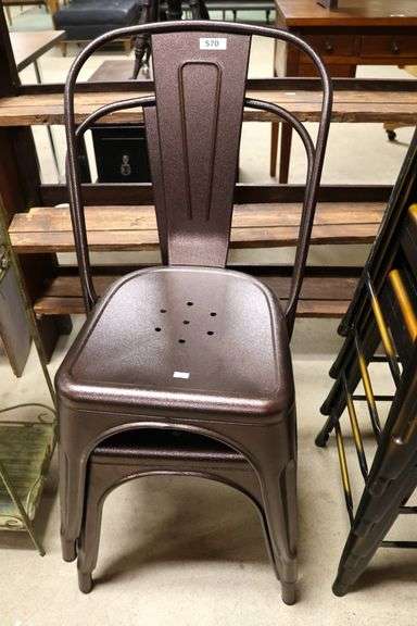 Pair Modern Metal Chairs - Dixon's Auction at Crumpton