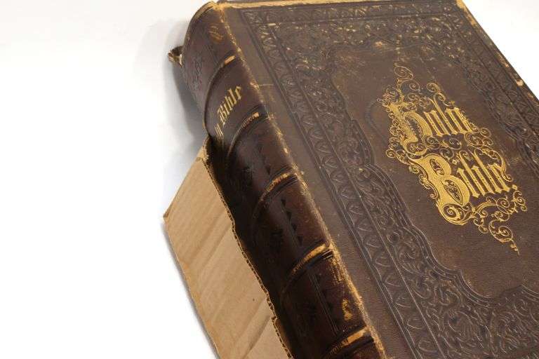 Antique Johnson, Fry, & Co. Family Bible, Back Cover is Detached ...