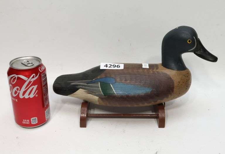 Capt. Vernon Bryant Blue Winged Teal Duck Decoy - Dixon's Auction at ...