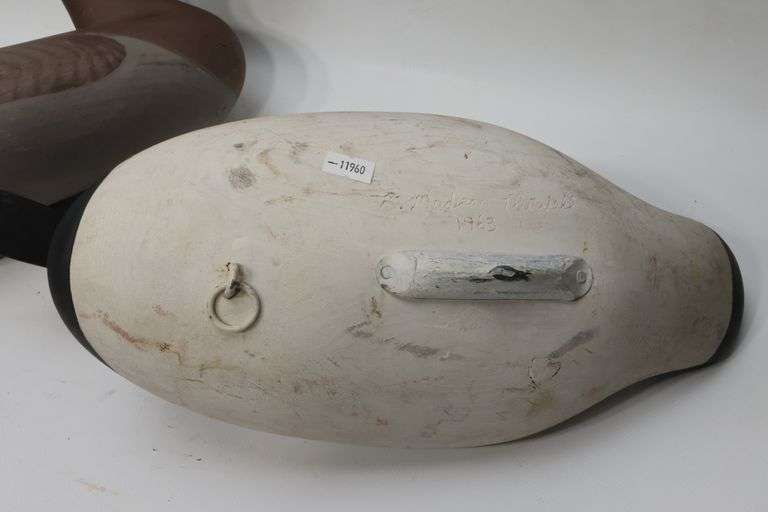 Pair R. Madison Mitchell 1963 Canvasback Duck Decoys - Dixon's Auction ...