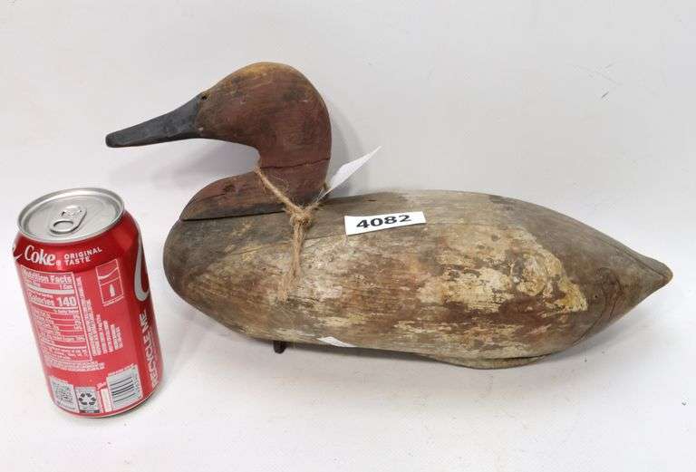Very Early Charlestown Canvasback Duck Decoy - Dixon's Auction at Crumpton