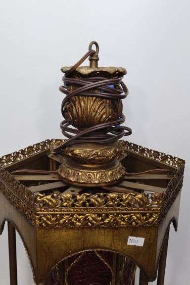 Hollywood Regency Ruby Glass Hanging Light Fixture - Dixon's Auction at ...