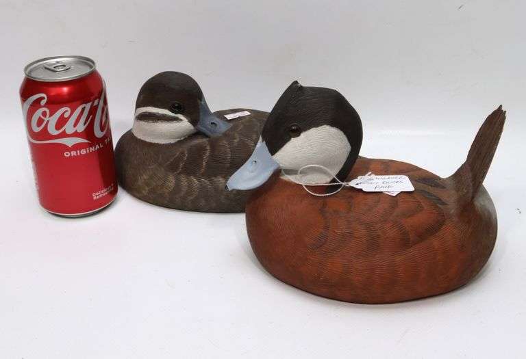Pair Bill Weaver Ruddy Duck Decoys - Dixon's Auction at Crumpton