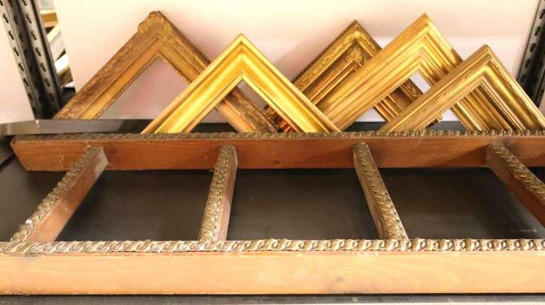 Lot of Half Picture Frames & Wood Carved Ladder - Dixon's Auction at ...