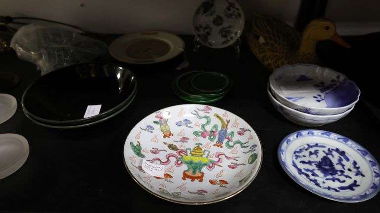 Lot of Brass Lighting Hardware, Chinese Dishes, Calvin Klein Plates Etc ...