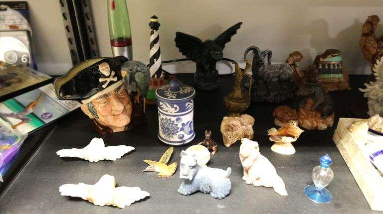 Lot of Animal Figurines, Pirate Toby Mug, Dragon & Gargoyle Etc ...