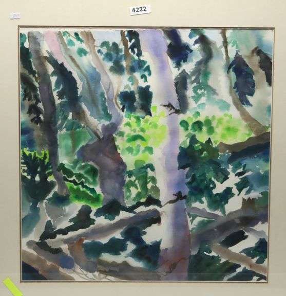 Modernist Watercolor Landscape Painting, Signed Lower Right - Dixon's ...