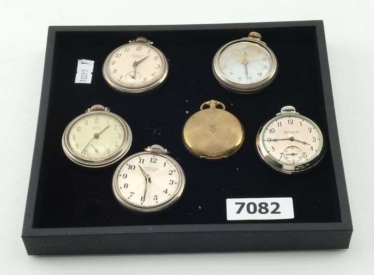 Tray Lot of (6) Pocket Watches - Dixon's Auction at Crumpton