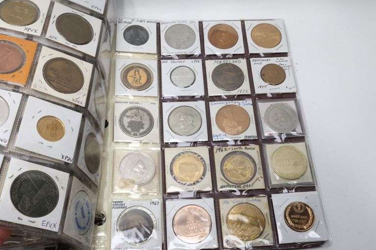 Album of 200 Mixed Maryland Tokens and Medals - Dixon's Auction at Crumpton