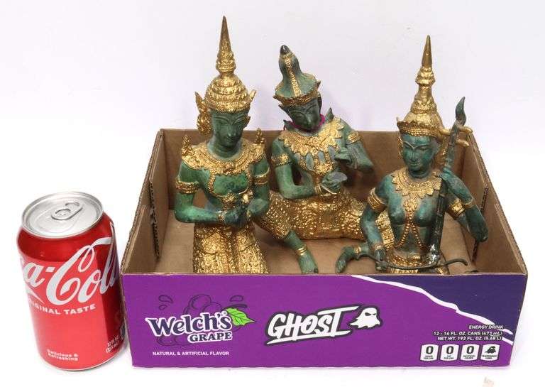 (3) Hindu Deity Bronze Sculptures - Dixon's Auction at Crumpton