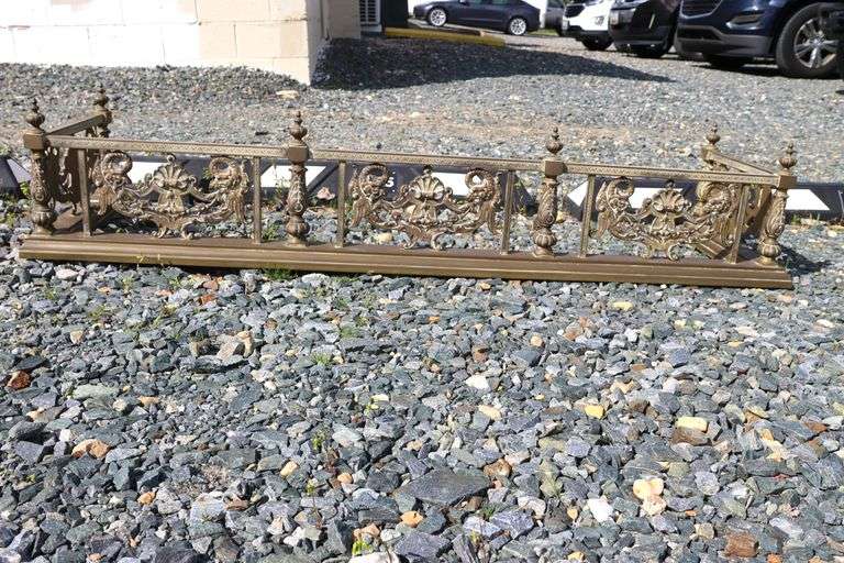 Antique Brass Fire Fender - Dixon's Auction at Crumpton