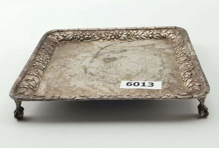 Coin Silver Footed Tray 12.2 ozt (Monogrammed) - Dixon's Auction at ...