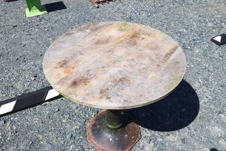 *NO STORAGE* Cast Iron Slate Top Table - Dixon's Auction at Crumpton
